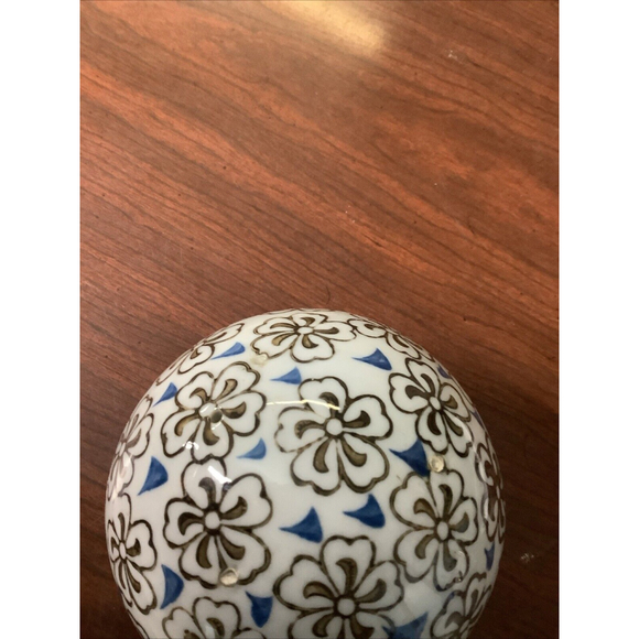 Unbranded | Accents | Porcelain Orb Ball Sphere White Light Brown Blue ...